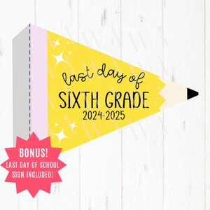 First Day of Sixth Grade Back to School Sign Printable Digital Download ...