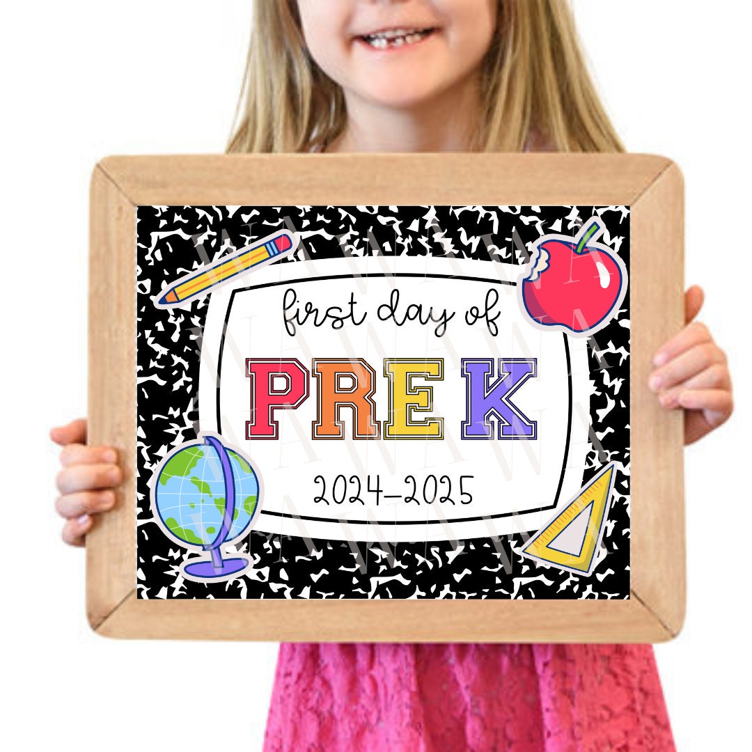 First Day of Pre-k Back to School Sign Printable Digital Download - Etsy