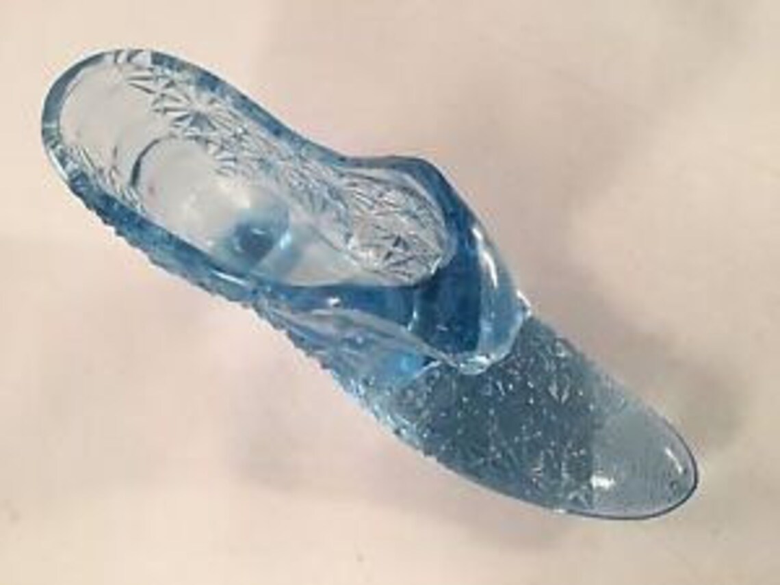 Fenton Art Glass Light Blue Cat Head Shoe - Etsy