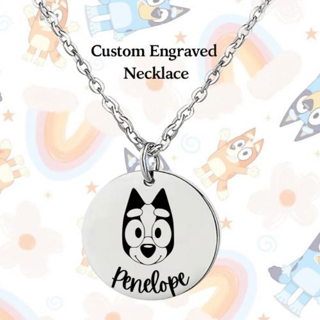 Custom Bluey Necklace/ Bluey Jewelry/bluey Gift for Kids and Adults ...
