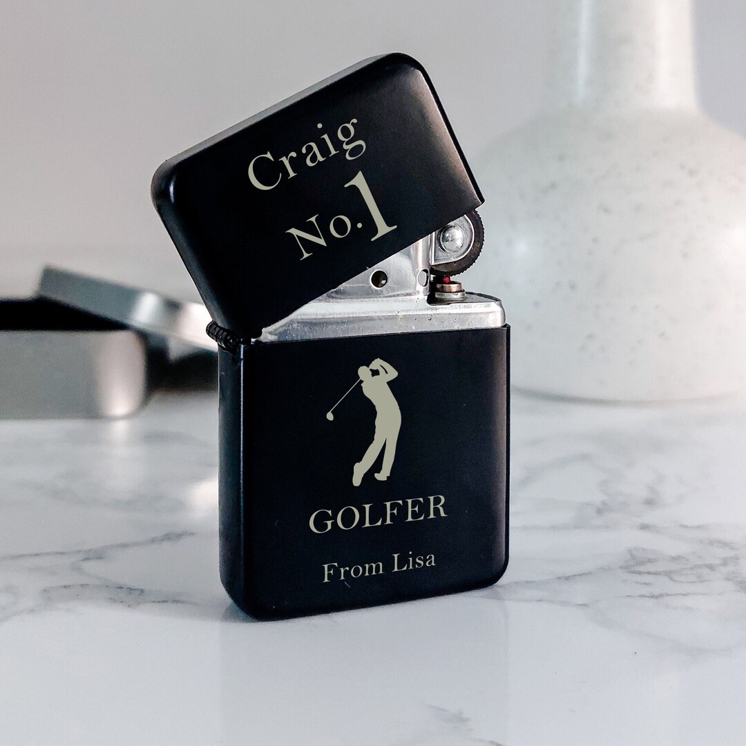 Personalised No.1 Golfer Black Lighter Personalised Golf Gift - Etsy