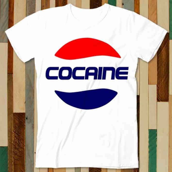 Cocaine Drugs Party Logo High Fun T Shirt Adult Unisex Men Women Retro ...