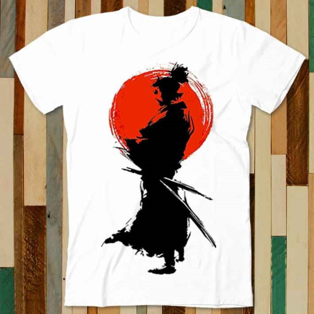 Japanese Red Sunset Warriorless Samurai Ronin Japan Feudal T Shirt ...