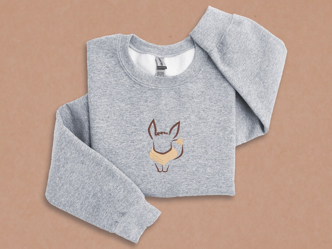 Embroidered Eevee Inspired Pokémon Sweatshirt | Subtle Anime Design ...