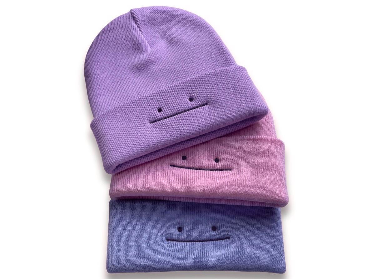 Embroidered Ditto Inspired Beanie | Hat | Kawaii | Adult Gift - Etsy UK