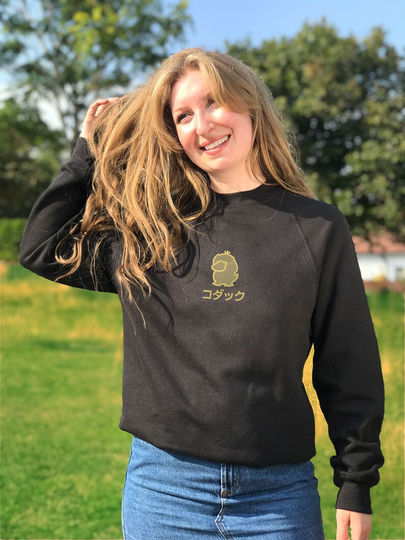 Embroidered Psyduck Jumper Pokémon Unisex Japanese - Etsy