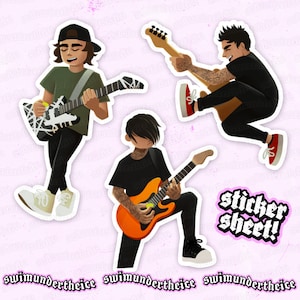 Pierce the Veil STICKER SHEET | PTV Band Emo Alternative Music Lyrics ...