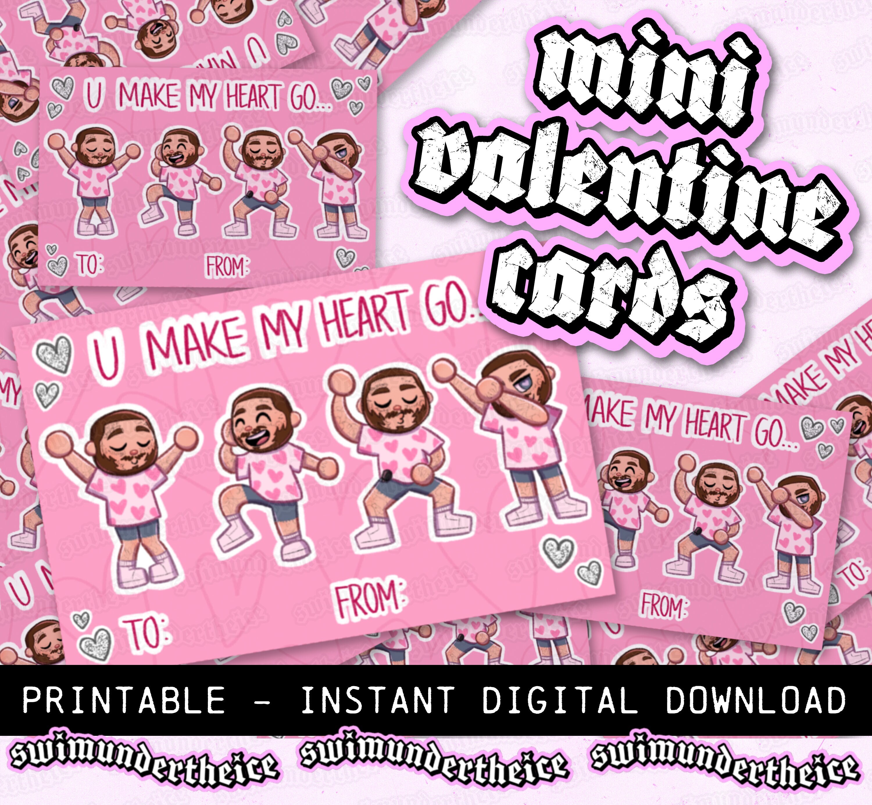 Posty Mini Valentine's Day Printable Cards | Post Malone Classroom ...