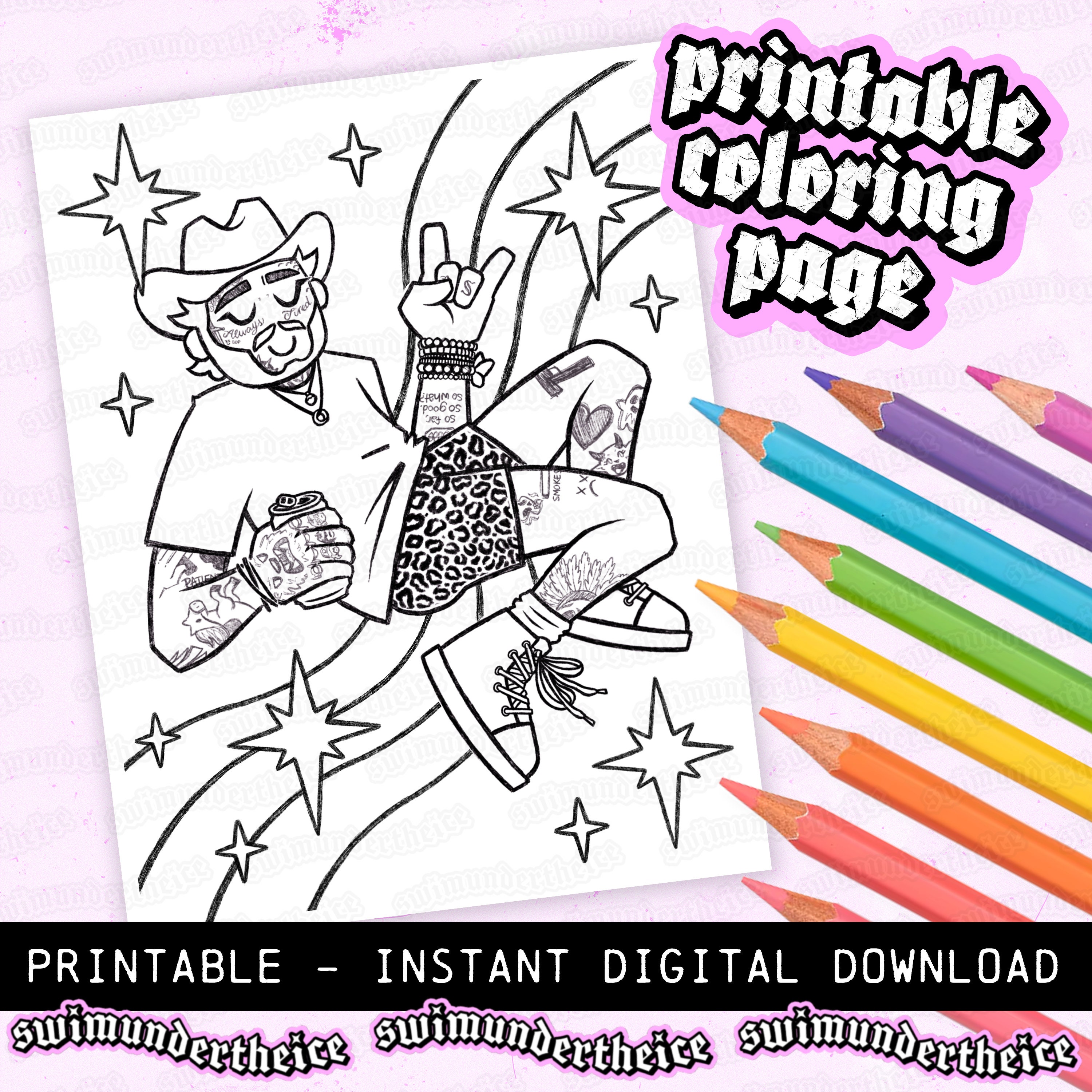 Posty Coloring Page | Instant Digital Download Printable Art Activity ...
