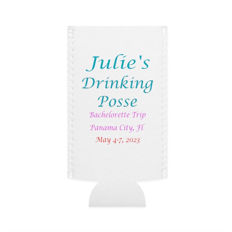 Personalized Bachelorette With QR Code Slim Can Cooler - Etsy