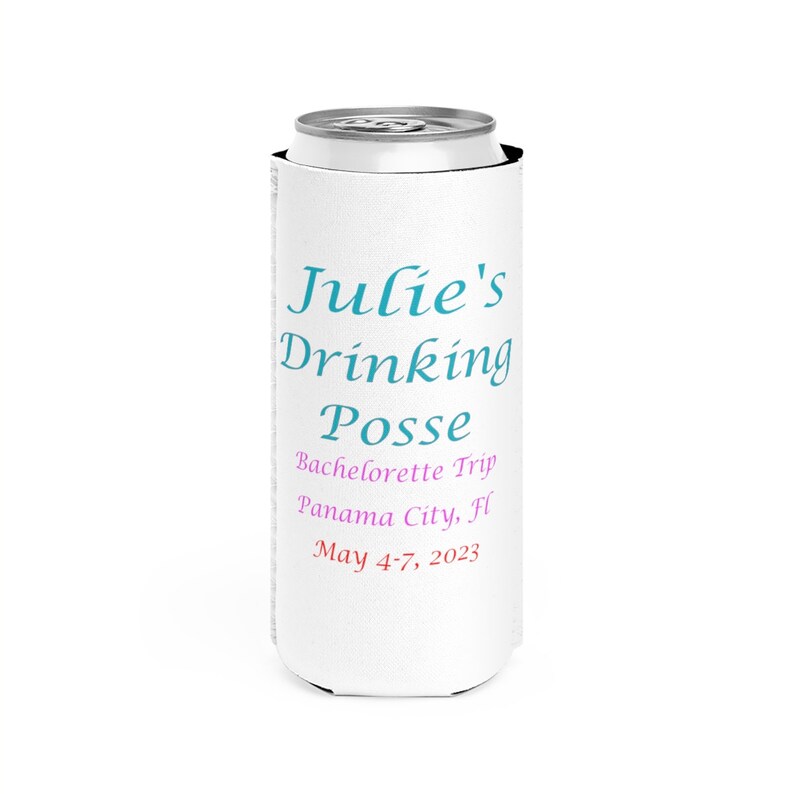 Personalized Bachelorette With QR Code Slim Can Cooler - Etsy