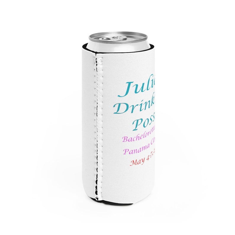 Personalized Bachelorette With QR Code Slim Can Cooler - Etsy