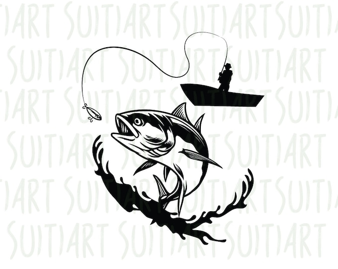 Tuna Fish Svg File | Fishing Svg | Tuna Svg | Tuna Clipart | Fisherman ...