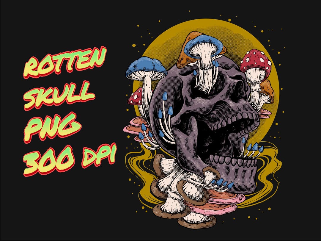 Rotten Skull PNG: Mushroom Skull Clipart (digital Download) - Etsy