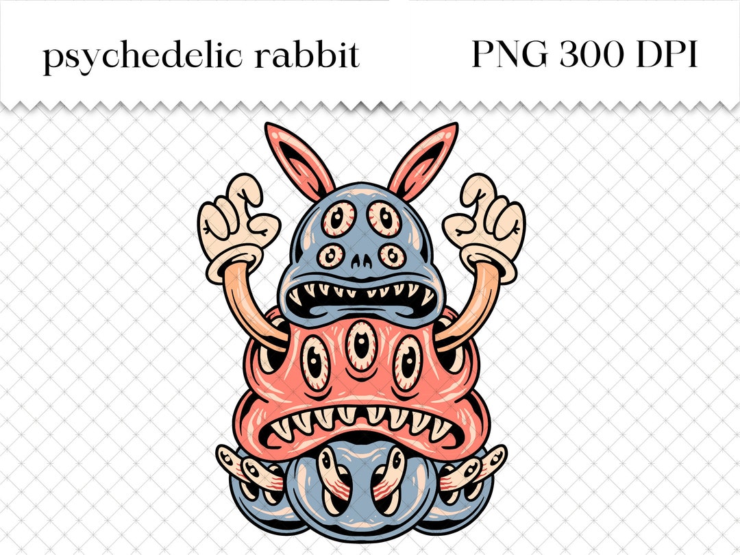 Psychedelic Rabbit, Rabbit PNG, Triple PNG, Psychedelic Art ...