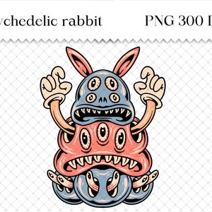 Psychedelic Rabbit, Rabbit PNG, Triple PNG, Psychedelic Art ...