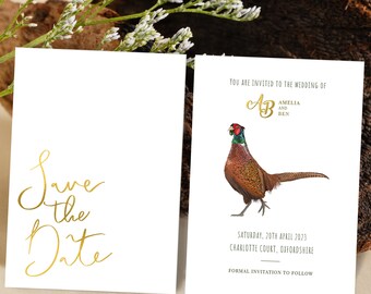 Pheasant Wedding Invitation - Etsy UK