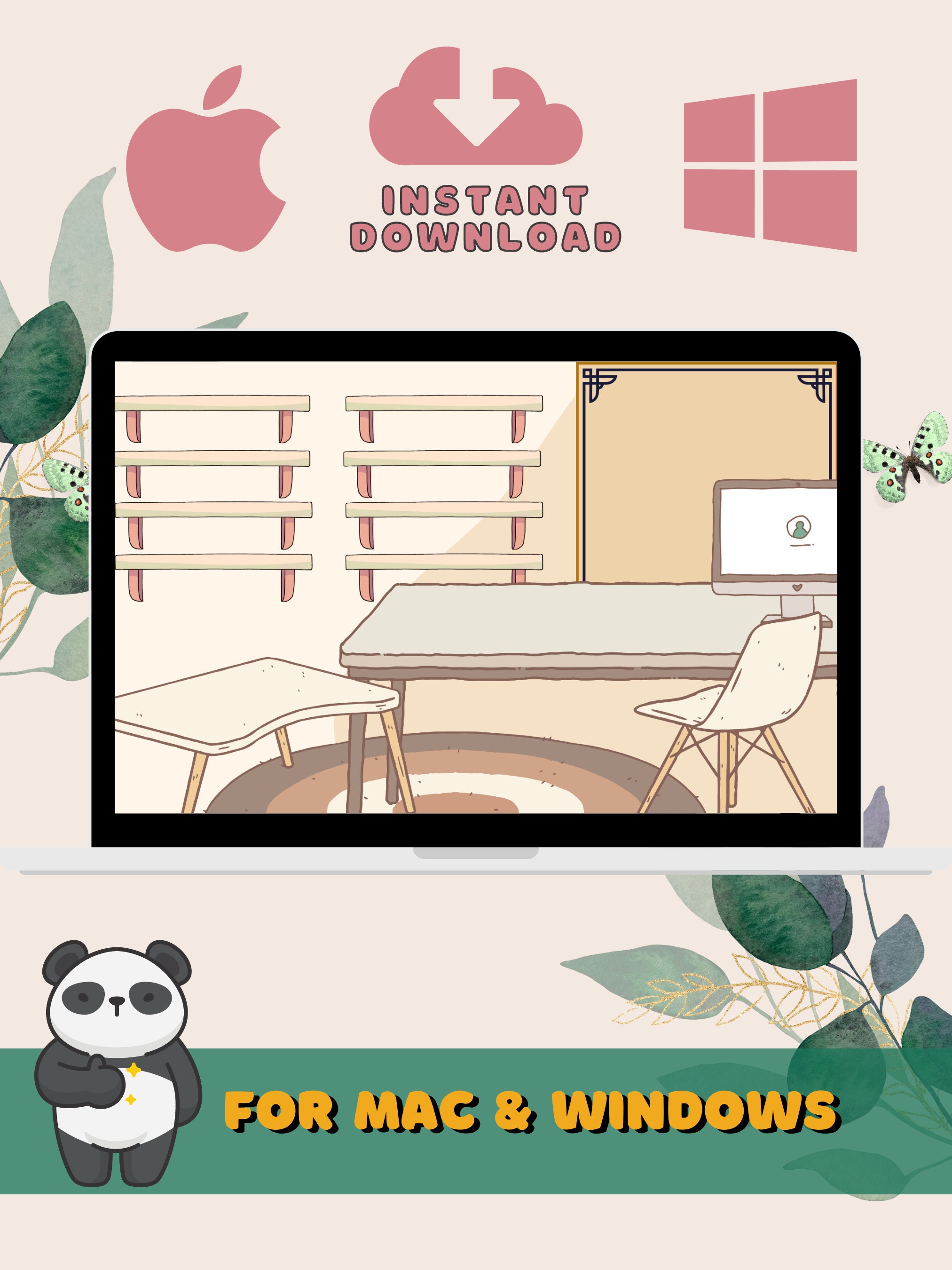 Desktop Wallpaper Organizer With 110 Cute Icons for Mac and Windows - Etsy