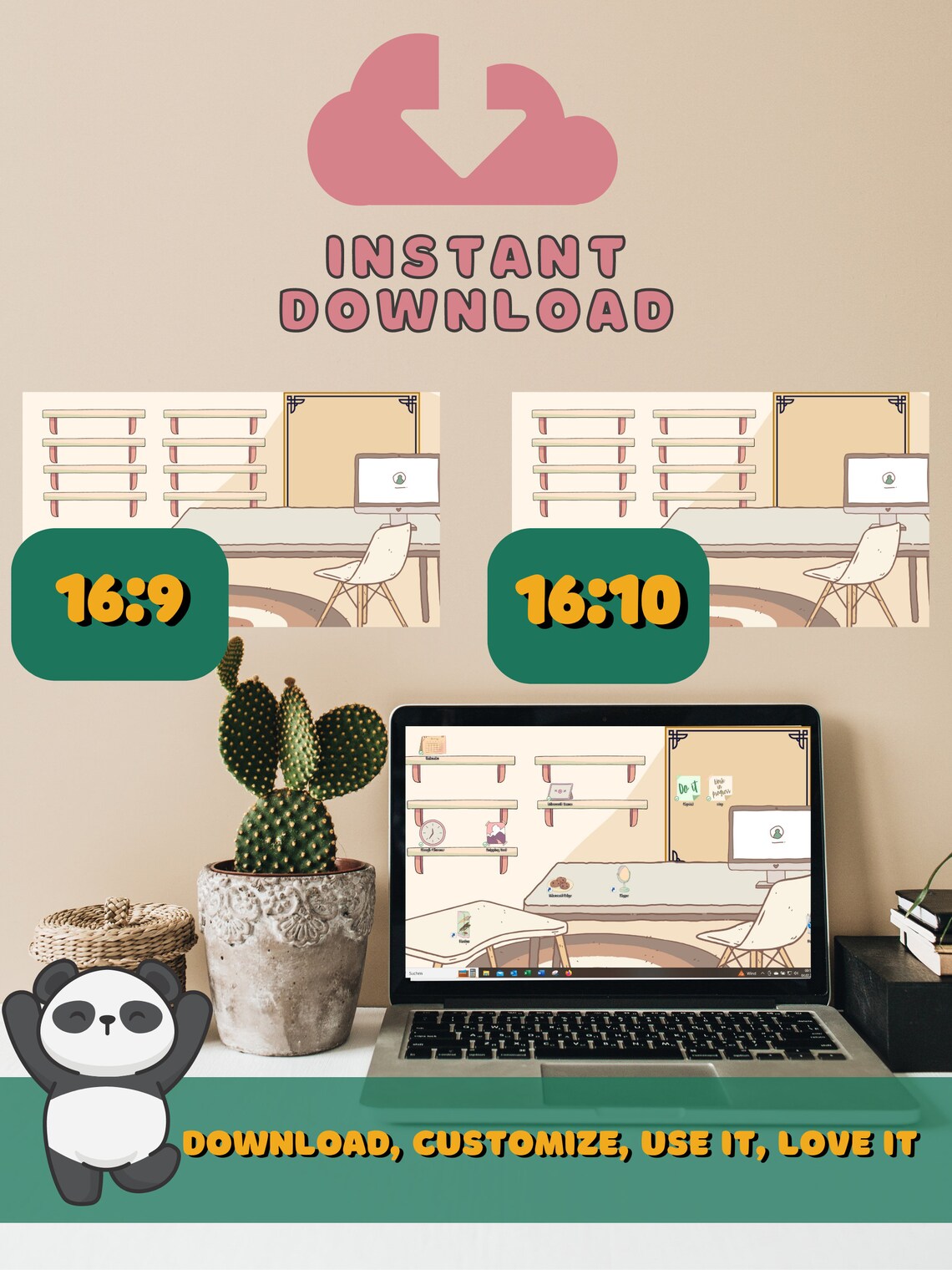 Desktop Wallpaper Organizer With 110 Cute Icons for Mac and Windows - Etsy