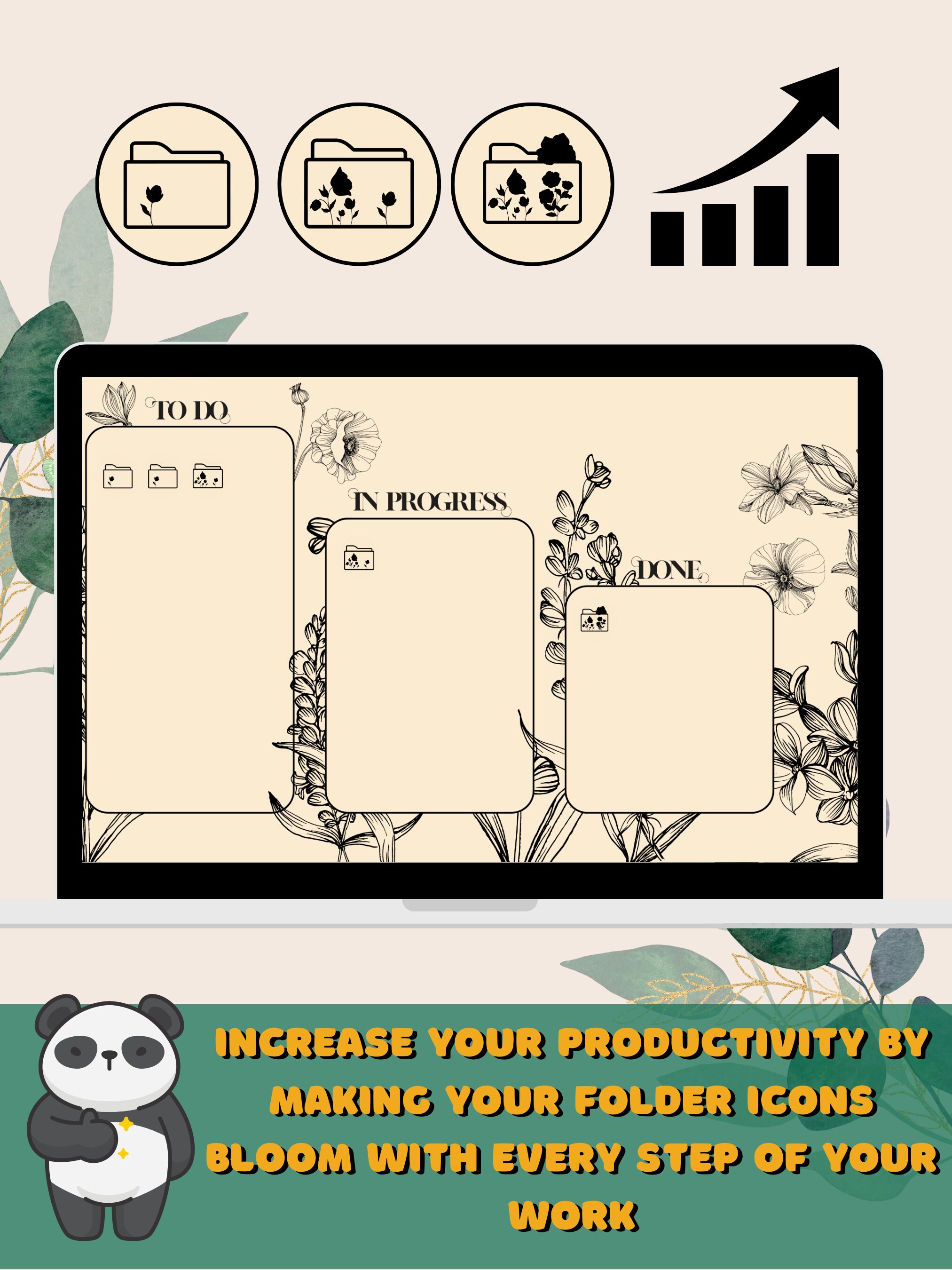 Productivity Boost Desktop Organizer With Motivational Folder Icons ...