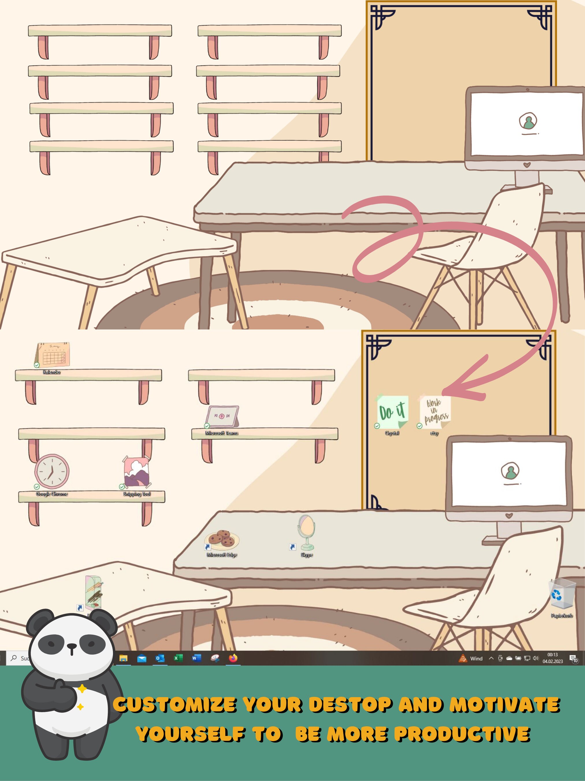 Desktop Wallpaper Organizer With 110 Cute Icons for Mac and Windows - Etsy