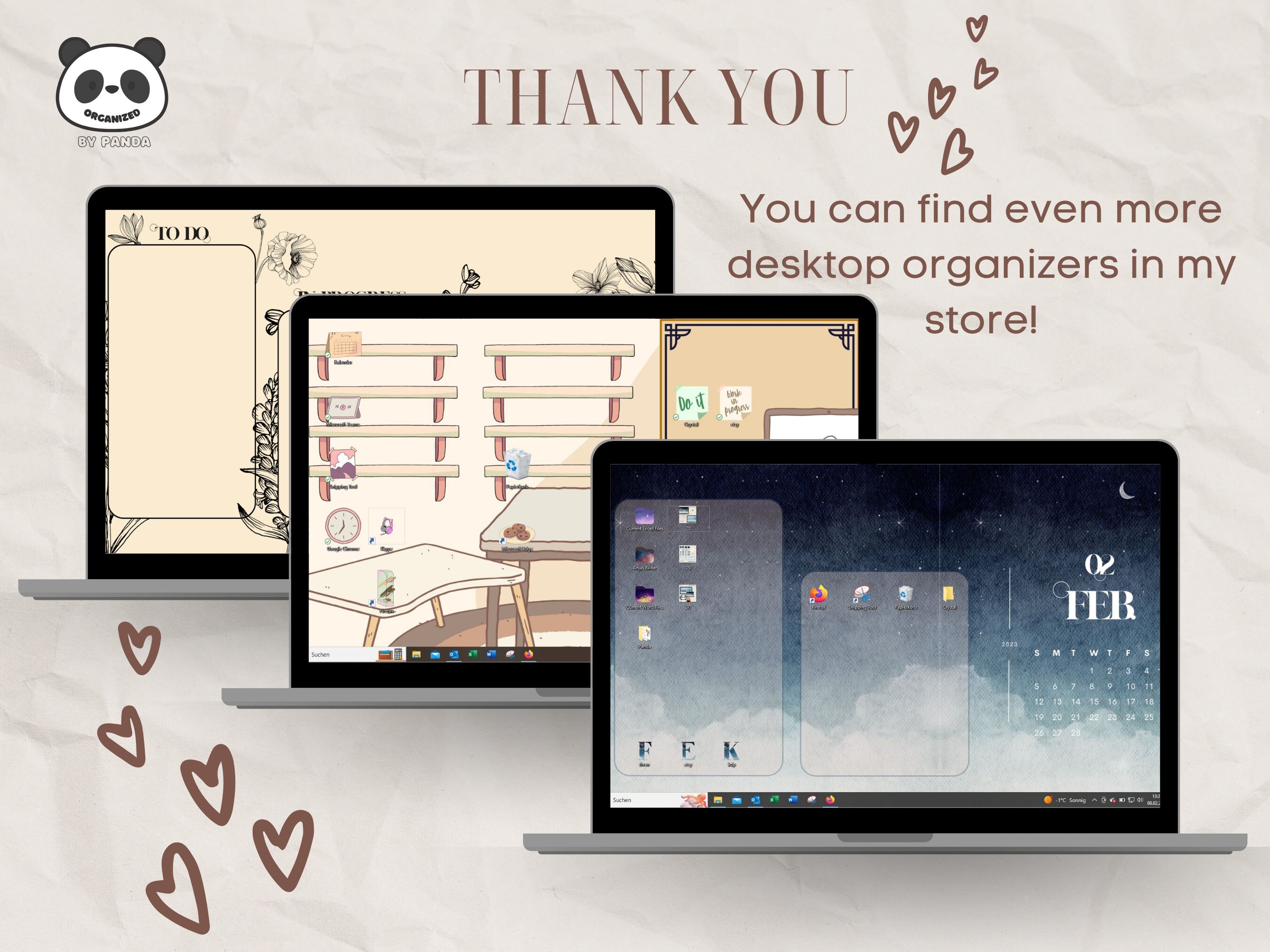 Bullet Journal Desktop Organizer With Calender and Folder Icons for ...