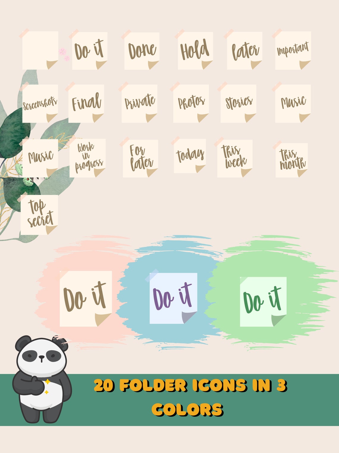 Desktop Wallpaper Organizer With 110 Cute Icons for Mac and Windows - Etsy