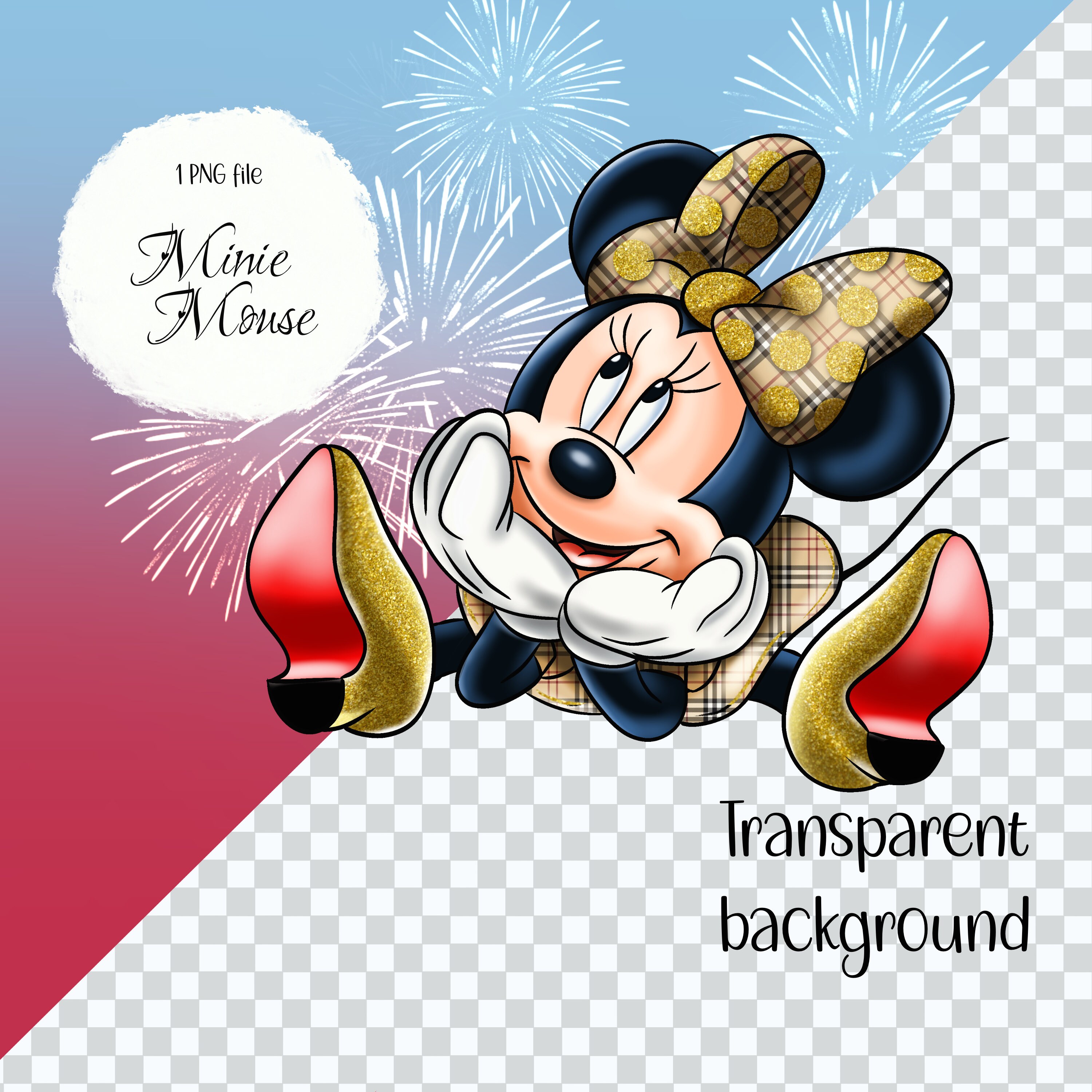 Minnie Mouse PNG File Minnie Sitting Minnie Sublimation Design Minnie ...