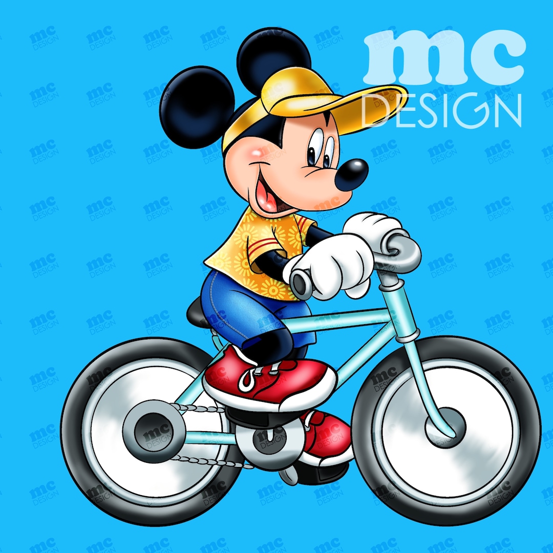 Mickey Mouse PNG File Mickey Cycling Mickey Sublimation Design Mickey ...