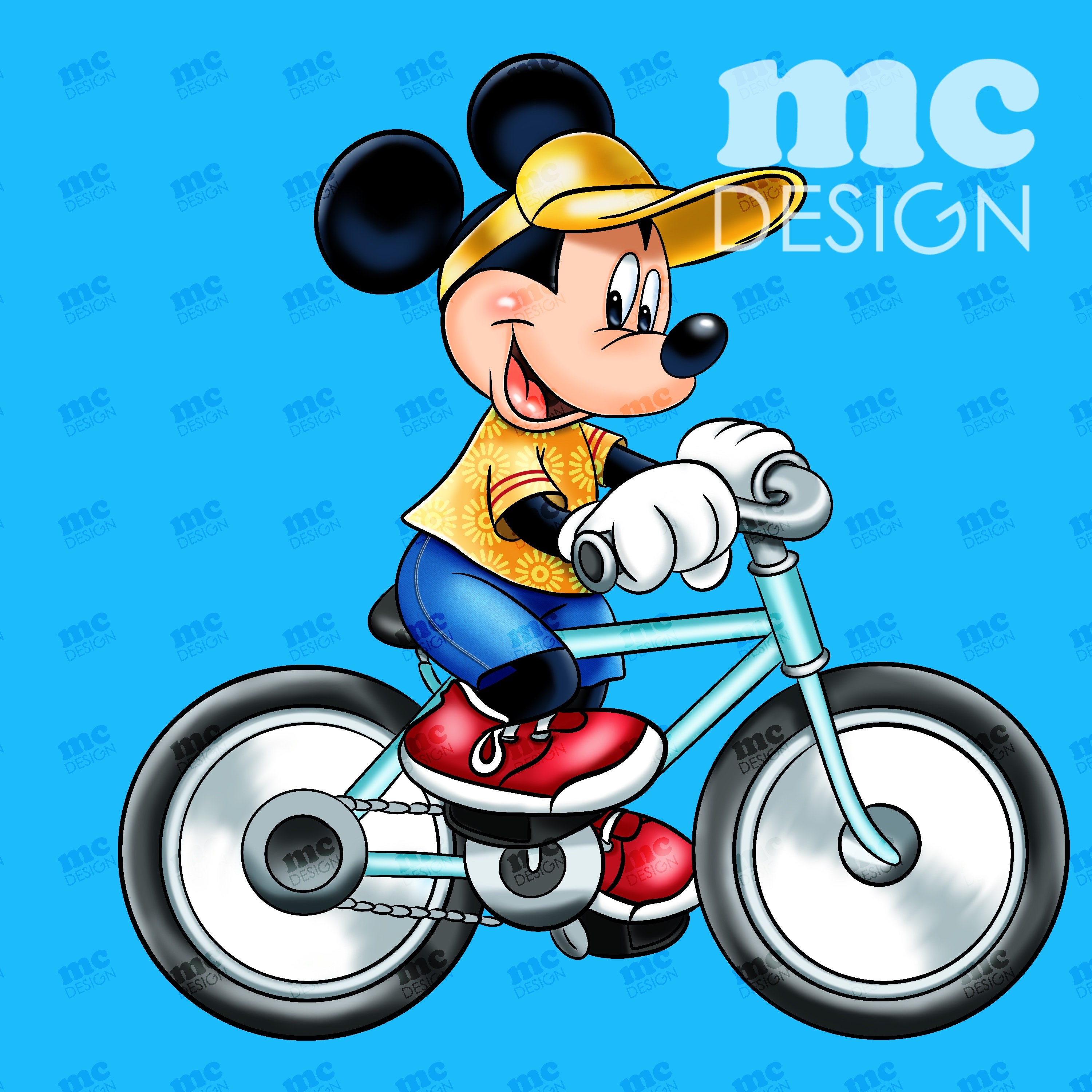 Mickey Mouse PNG File | Mickey Cycling | Mickey Sublimation Design ...
