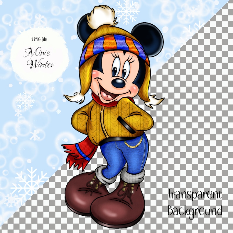 Minnie Mouse PNG File | Minnie Winter | Minnie Sublimation Design ...