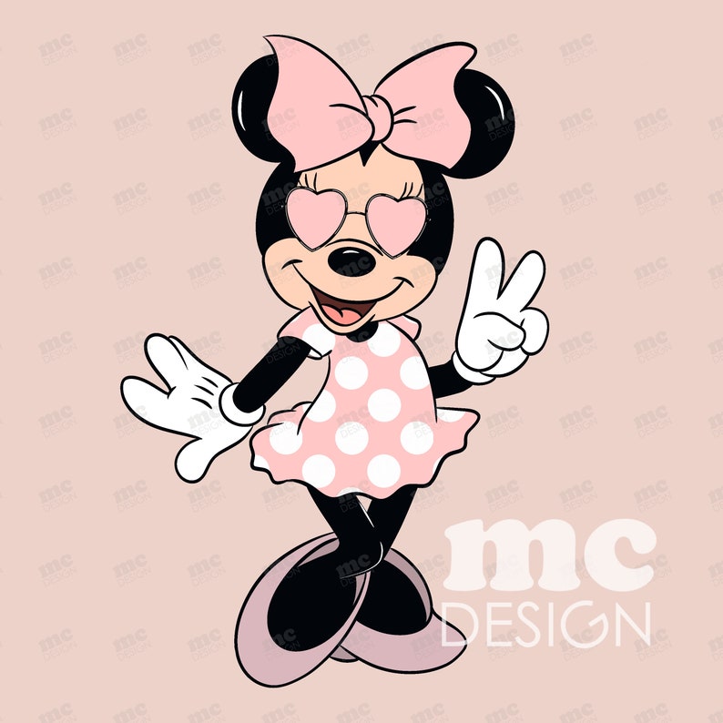 Minnie Mouse PNG File | Minnie Peace and Love | Minnie Sublimation ...