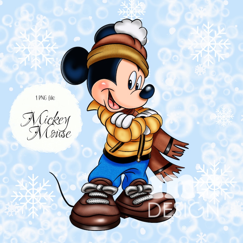 Mickey Mouse PNG File | Mickey Winter | Mickey Sublimation Design ...