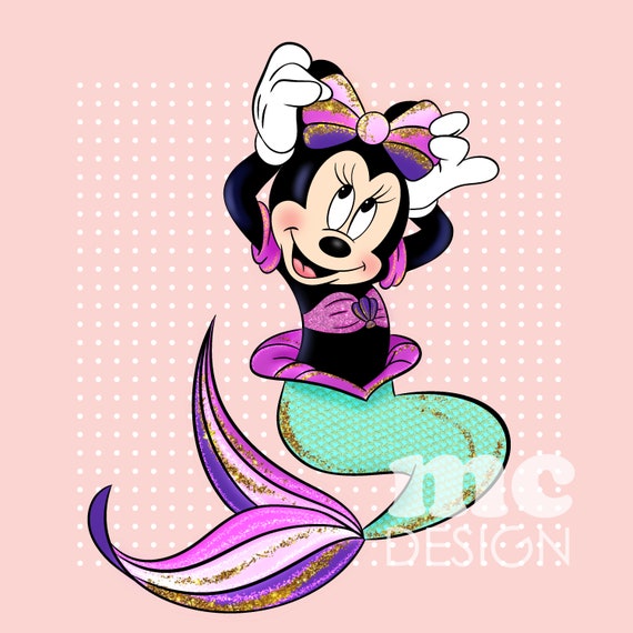 Minnie Mouse PNG File Minnie Mermaid Minnie Sublimation - Etsy