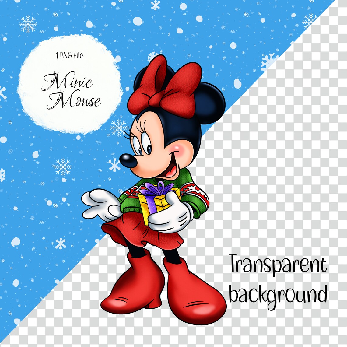 Minnie Mouse PNG File Minnie Winter Minnie Sublimation - Etsy