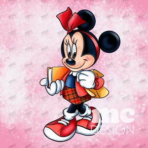Minnie Mouse PNG File | Minnie at School | Minnie Sublimation Design ...