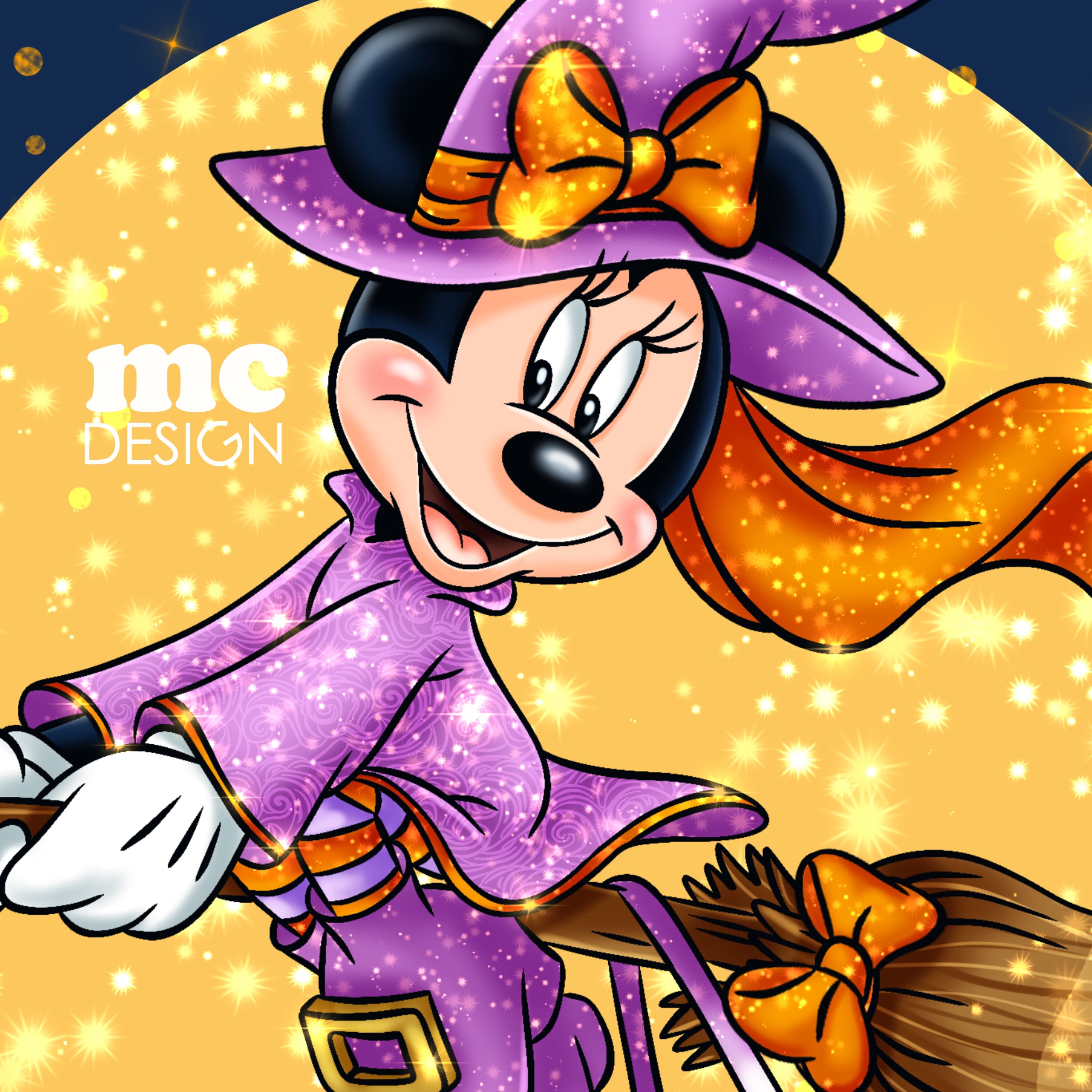 Minnie on a Broom PNG File Minnie Halloween Minnie Sublimation Design ...