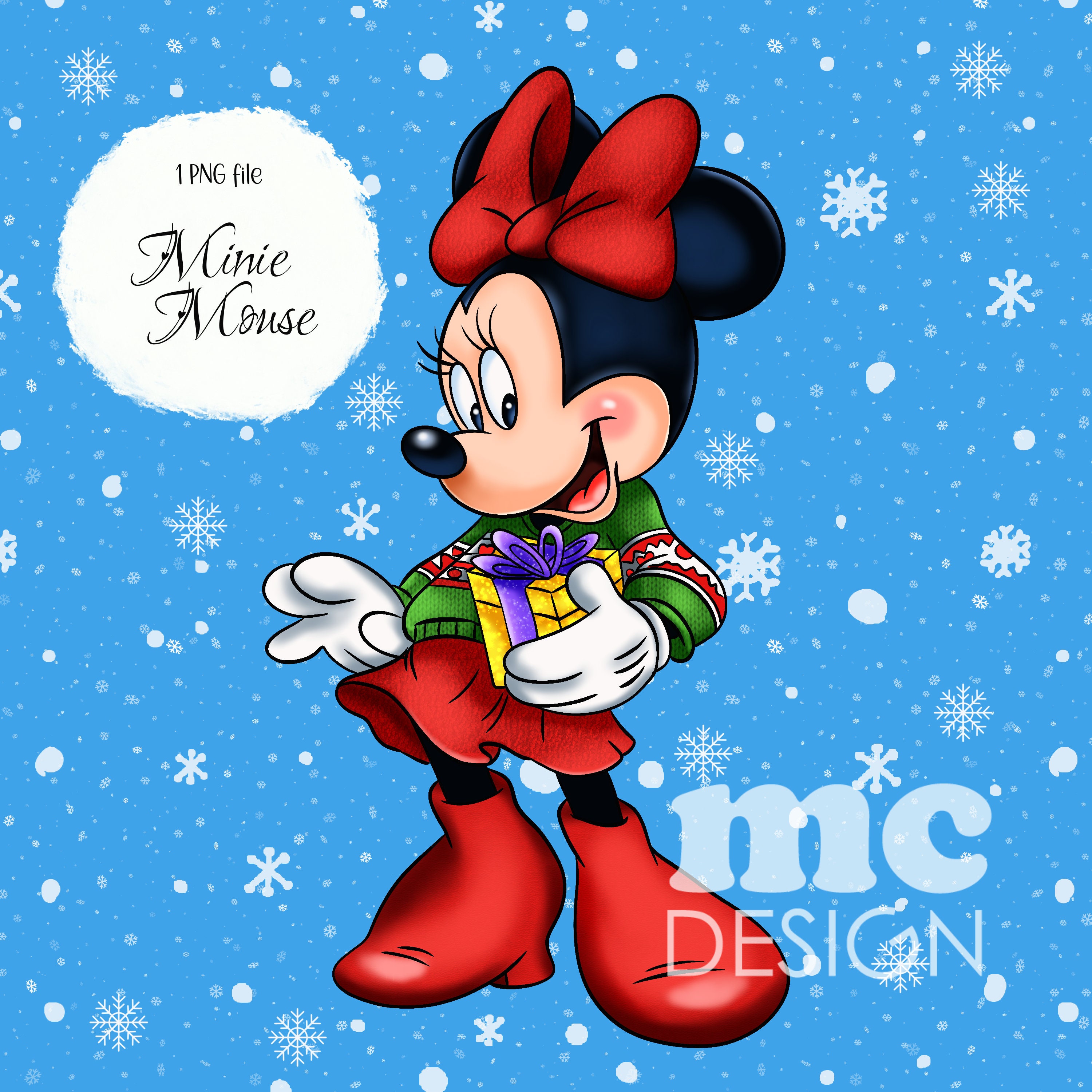 Minnie Mouse PNG File Minnie Winter Minnie Sublimation - Etsy