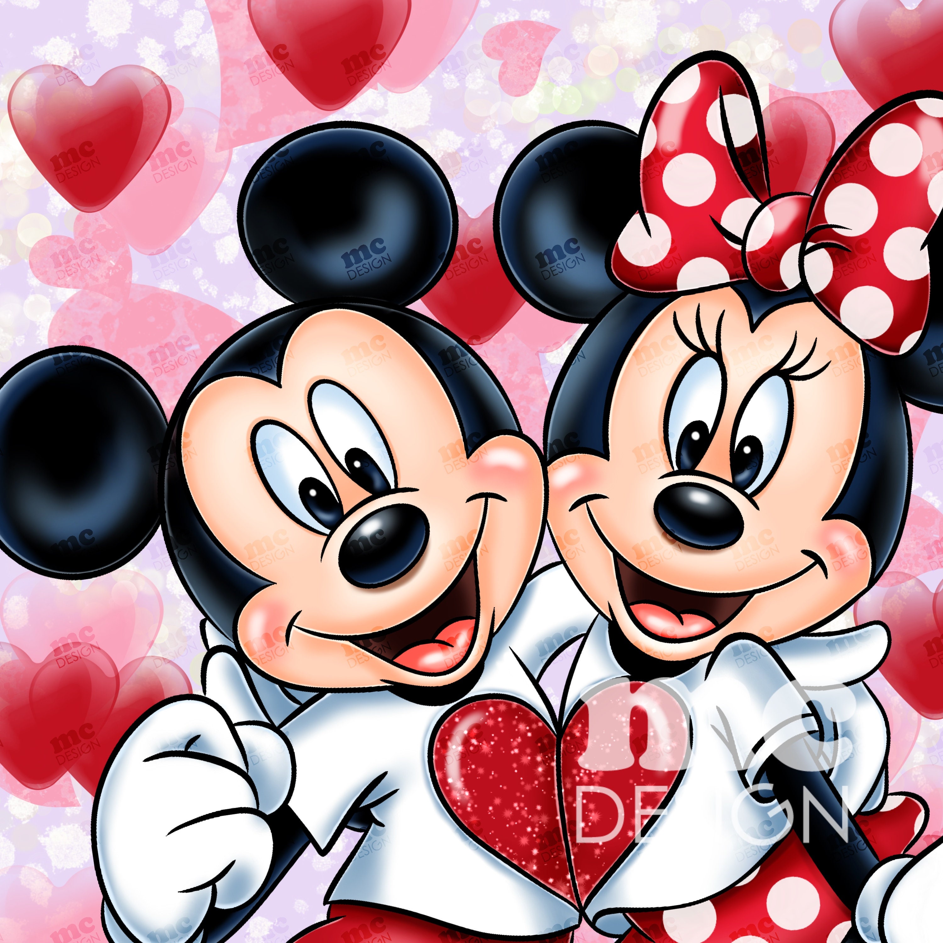 Comment Dessiner Mickey Mouse Et Minnie Mouse Amoureux Disney Canvas