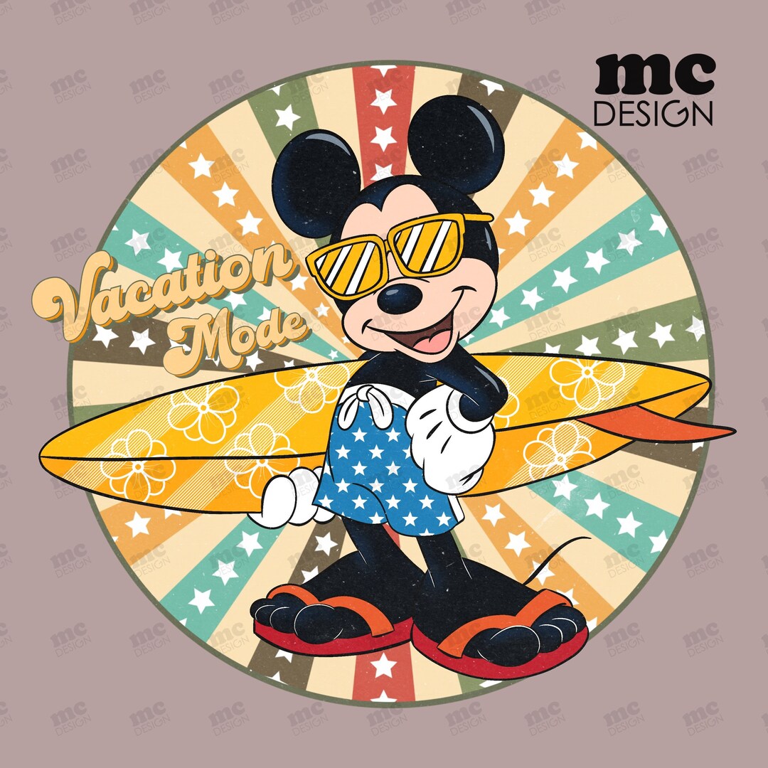 Mickey Mouse PNG File | Mickey Vacation Mode | Mickey Sublimation ...