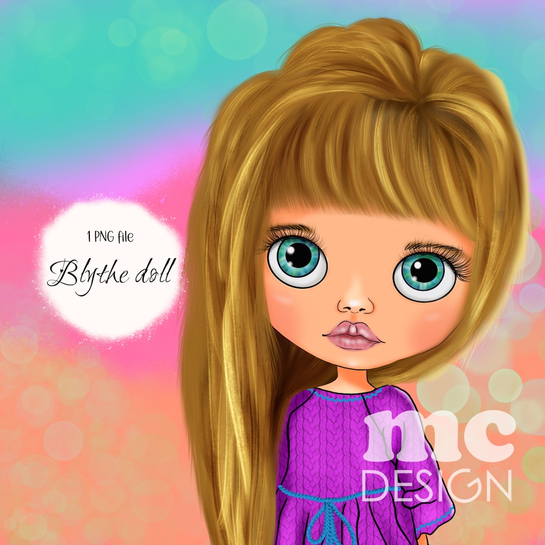 Blythe Doll Illustration | Cute Doll Png | Cute Girls Clip Art | Cute ...