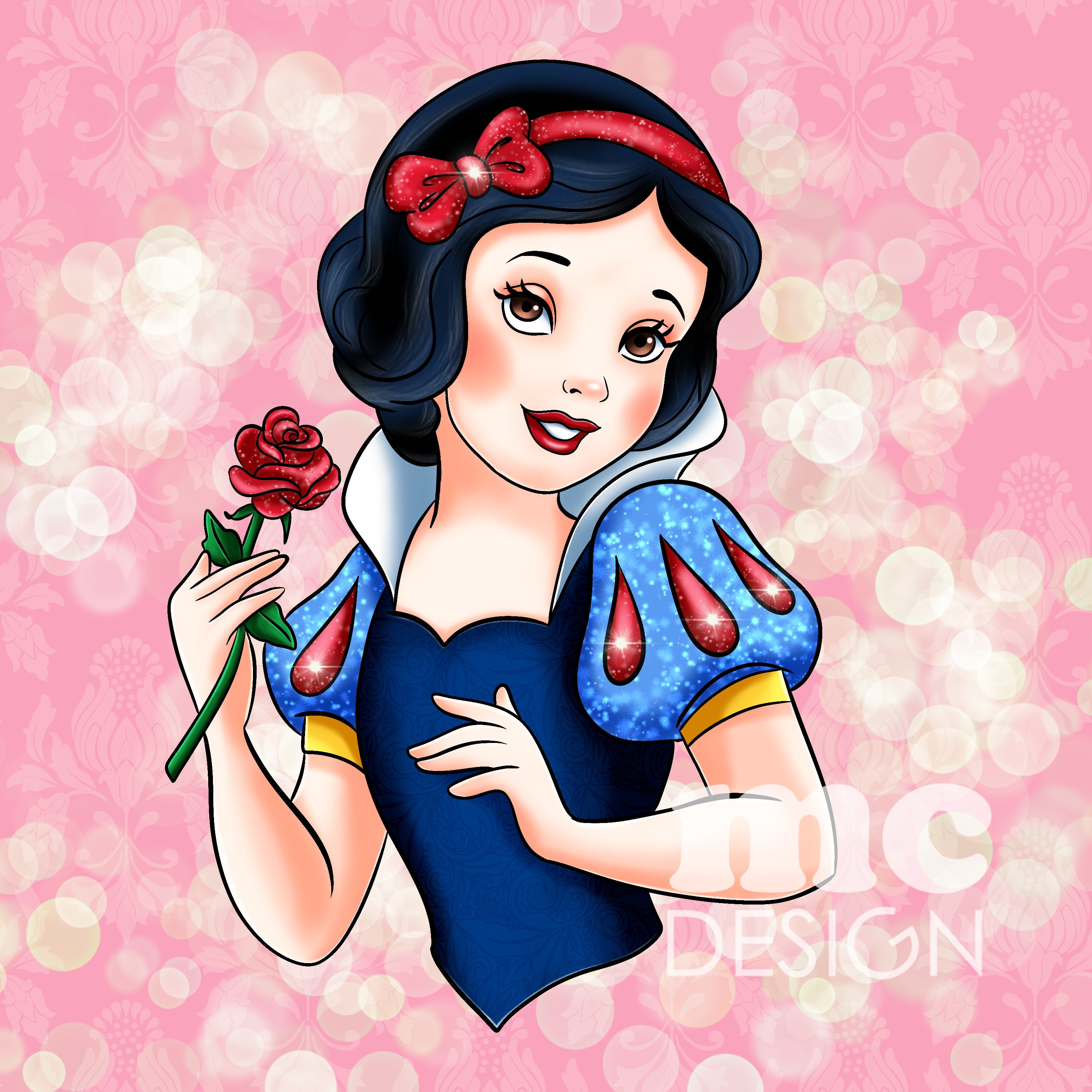 Half Body Princess Snow White | PNG File | Digital Illustration ...