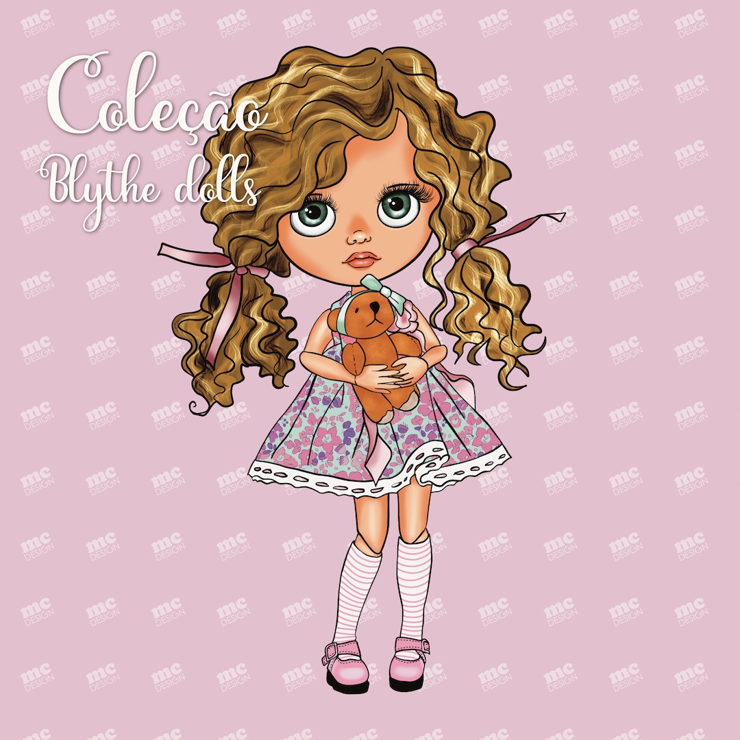 Blythe Doll Illustration Cute Doll Png Cute Girls Clip Art Cute ...