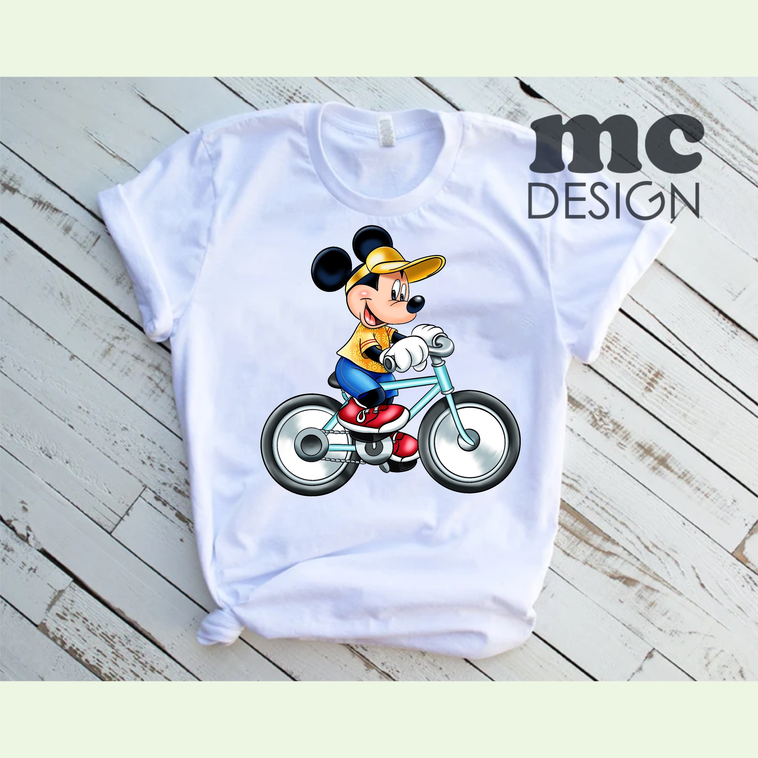 Mickey Mouse PNG File | Mickey Cycling | Mickey Sublimation Design ...