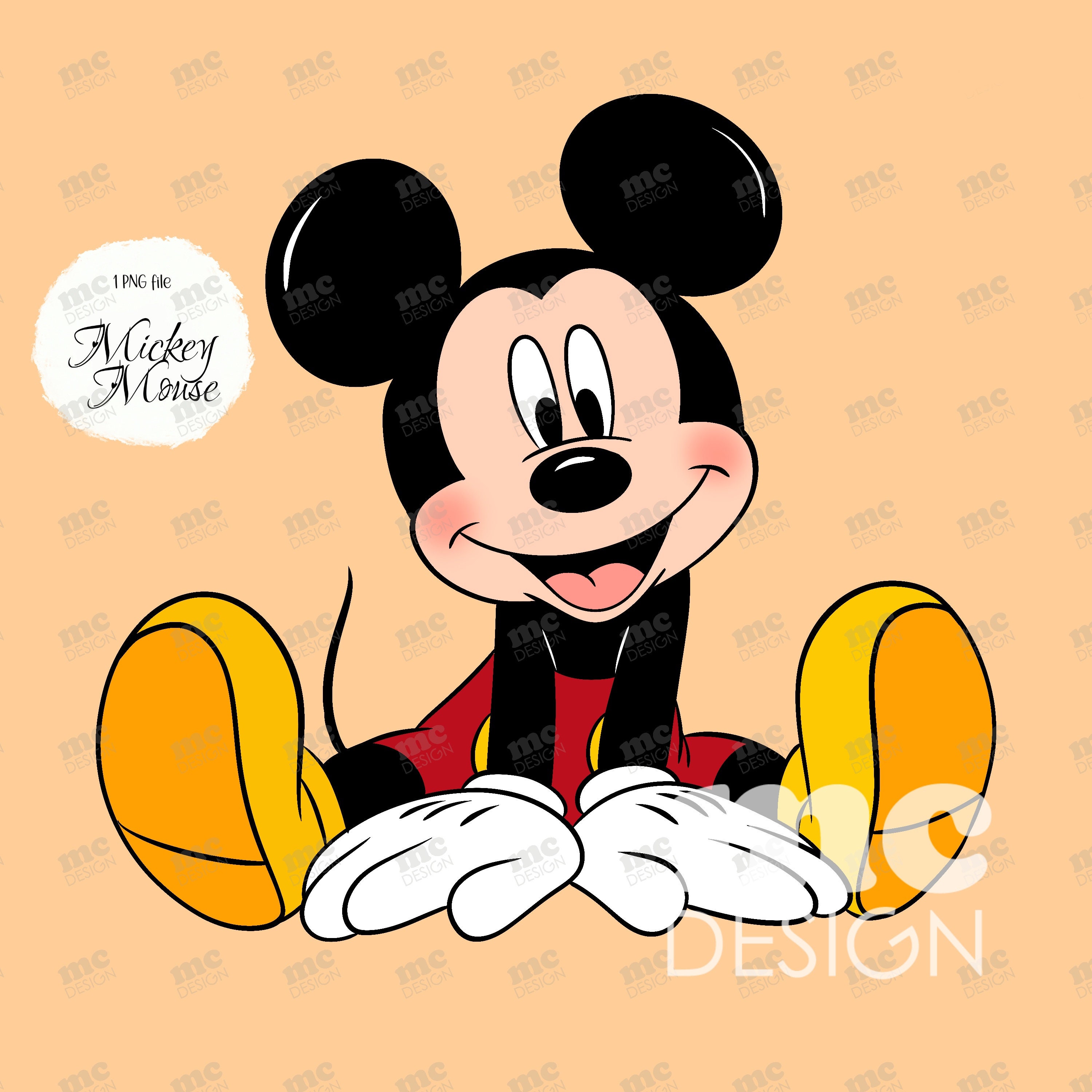 Mickey Mouse PNG File | Mickey Sitting | Mickey Sublimation Design ...