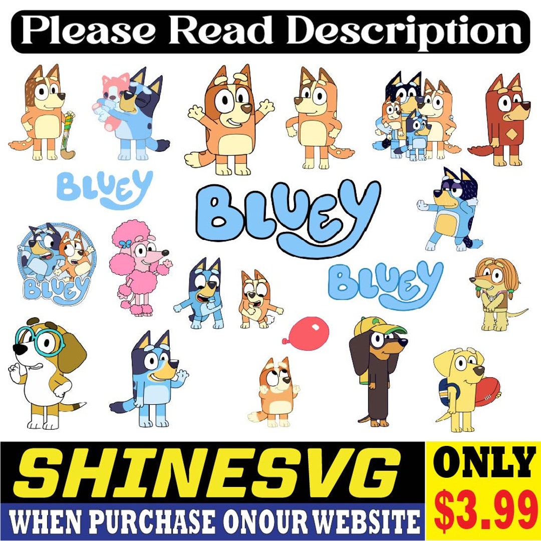 19 Designs Bluey SVG Bundle Bluey svg Bluey birthday - Etsy.de