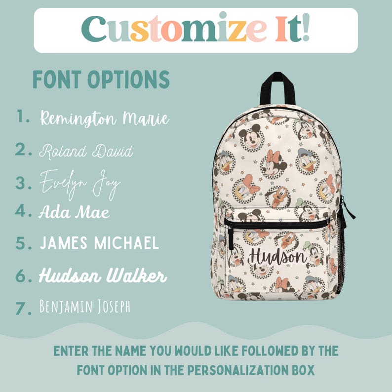 Mickey Minnie Disney Backpack, Back to School Book Bag, Disney Bag ...
