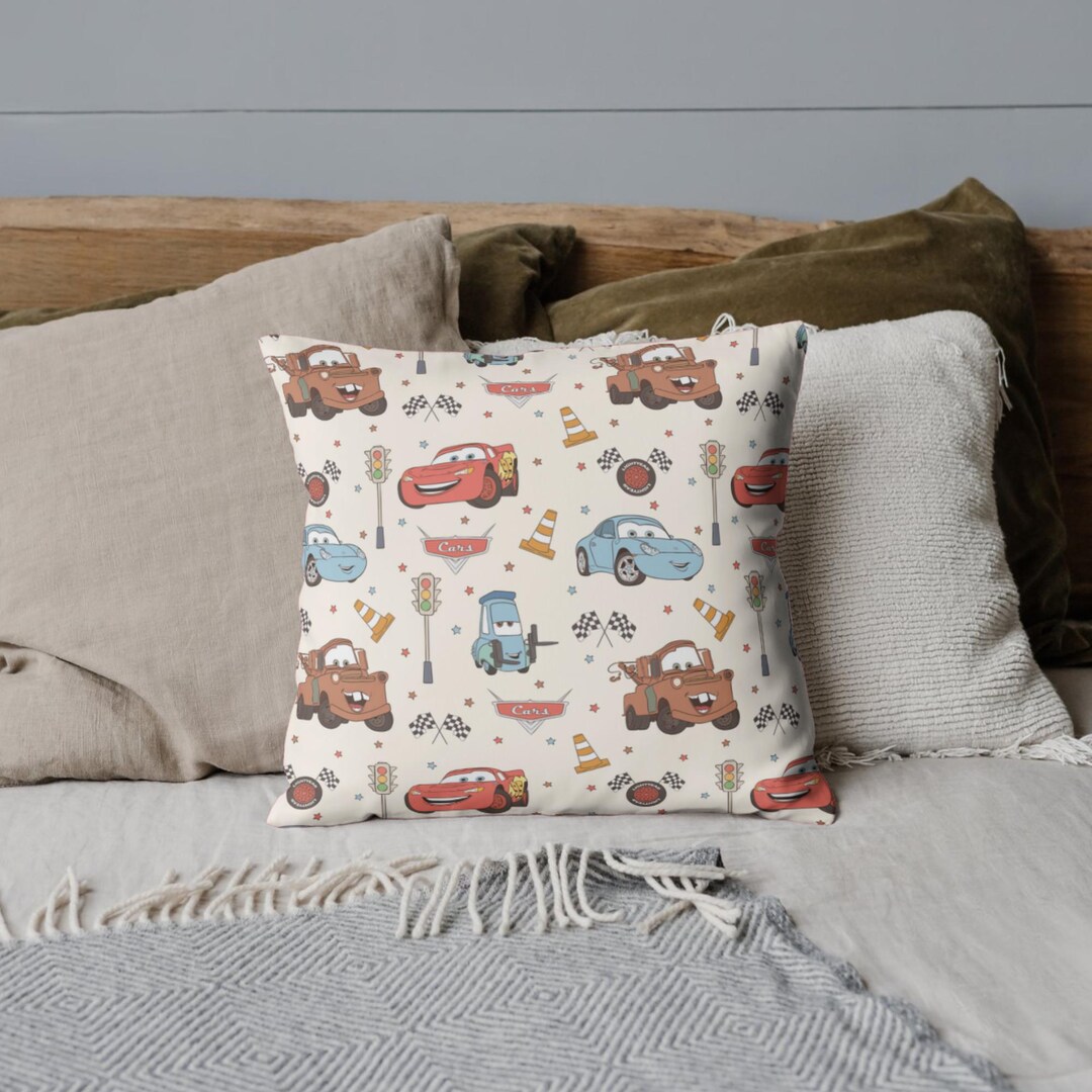 Pixar Cars Pillow Cover, Disney Home Decor Couch Throw Pillow Nursery ...
