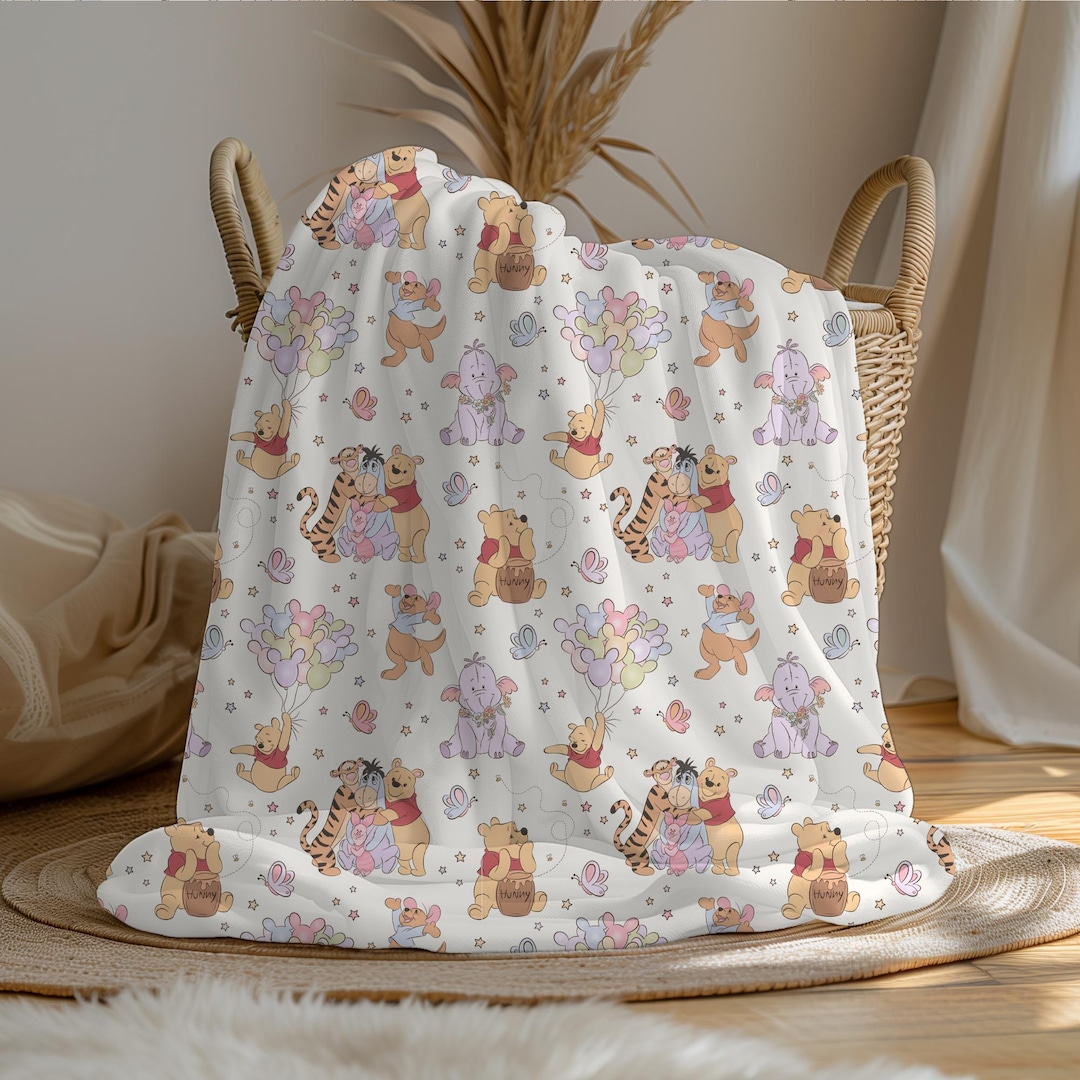 Winnie the Pooh Sherpa Blanket, Tigger Toddler Blanket Customizable ...