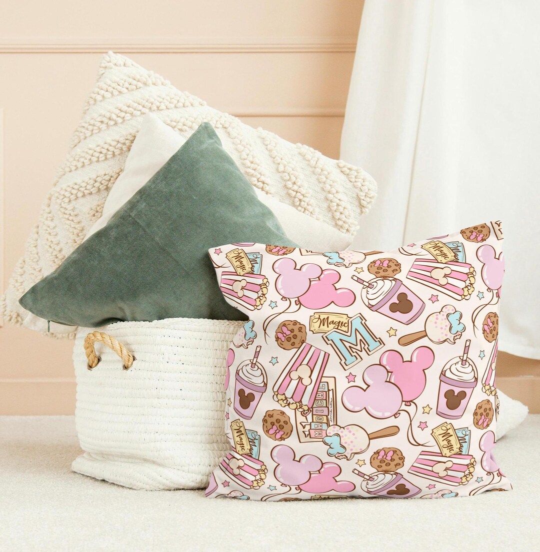 Disney Snacks Pillow Cover Disney Home Decor Couch Throw Pillow Nursery ...